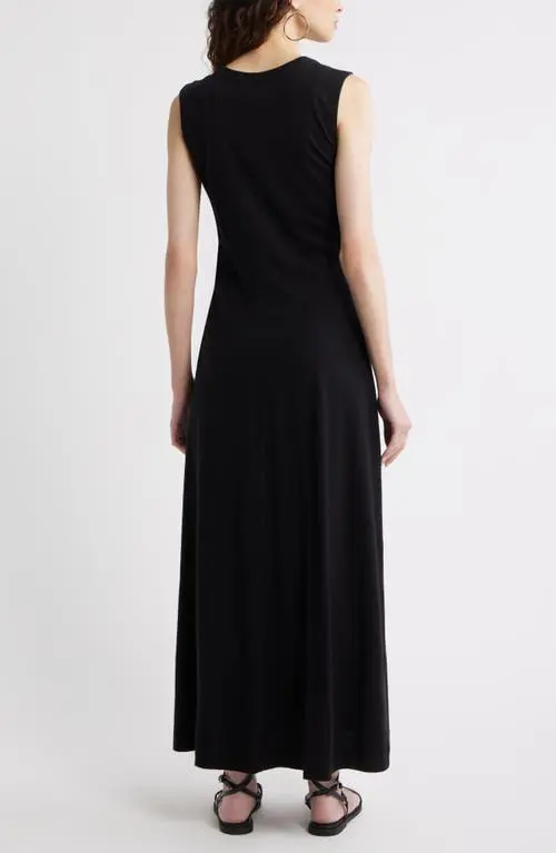 Treasure & Bond Side Ruched Cotton Maxi Dress