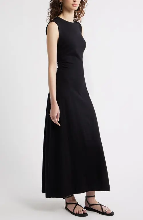 Treasure & Bond Side Ruched Cotton Maxi Dress