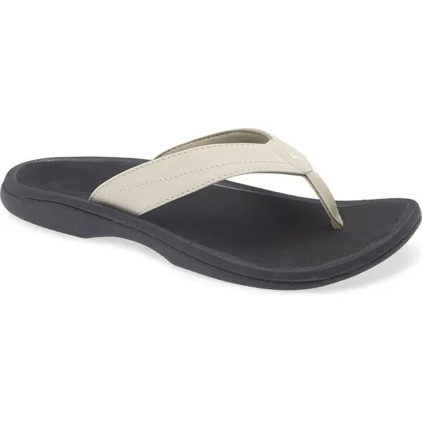 Olukai Ohana Flip Flop - Ecru/black