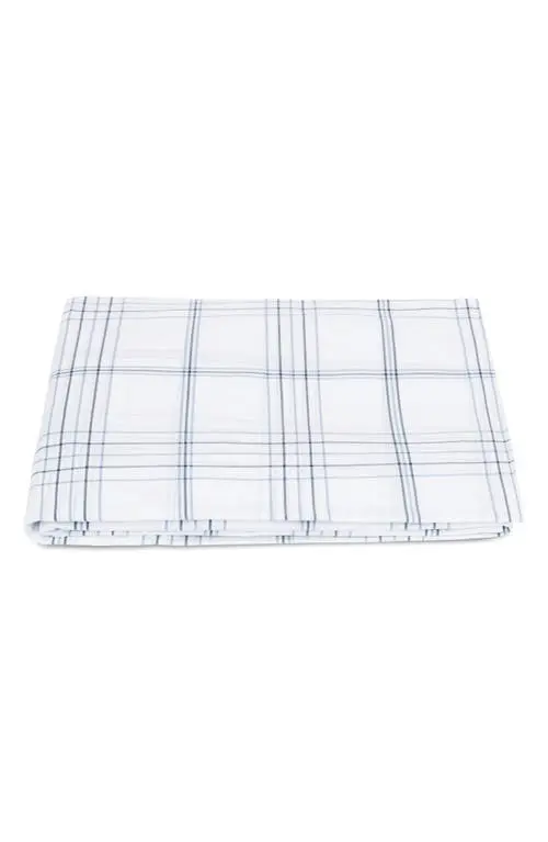 MATOUK August Plaid 500 Thread Count Fitted Sheet - Navy