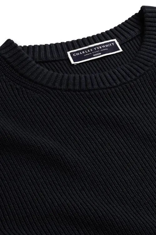 CHARLES TYRWHITT Cotton Rib Crew Neck Sweater