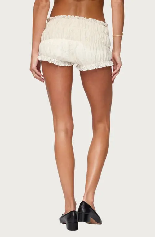 EDIKTED Smocked Lace Shorts