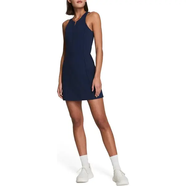 Spanx Zip Front Athletic Minidress - Timeless Navy