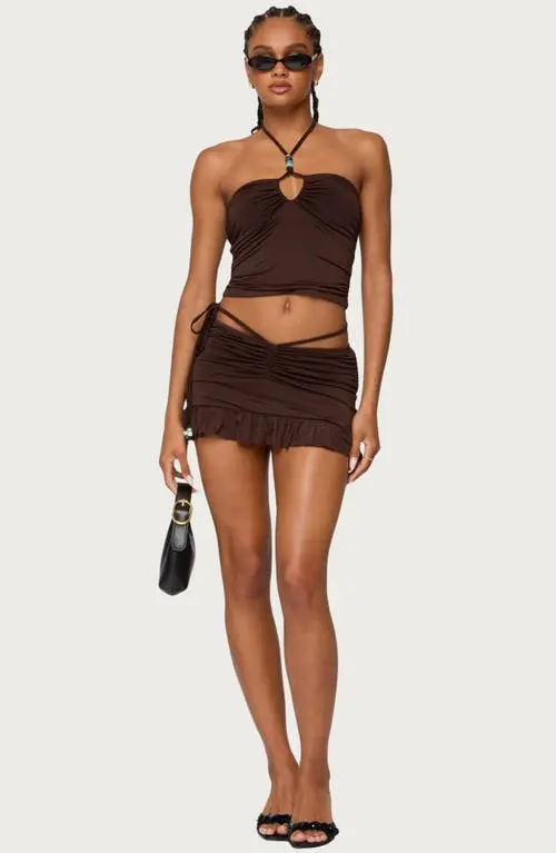 EDIKTED Koda Ruched Mini Skirt