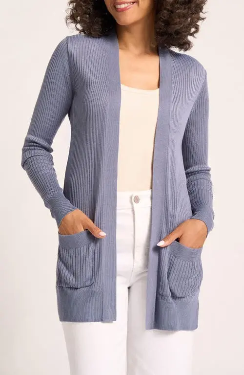 Matty M. Colfax Longline Open Front Cardigan - Ocean