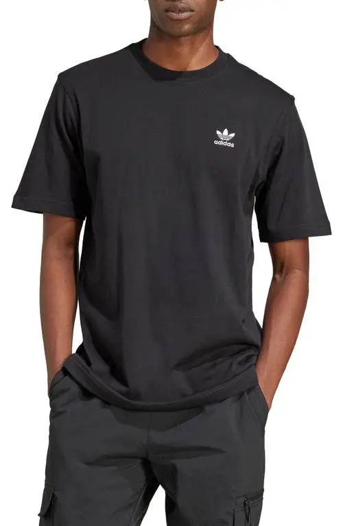 ADIDAS ORIGINALS Trefoil Essentials Cotton T-shirt - Black