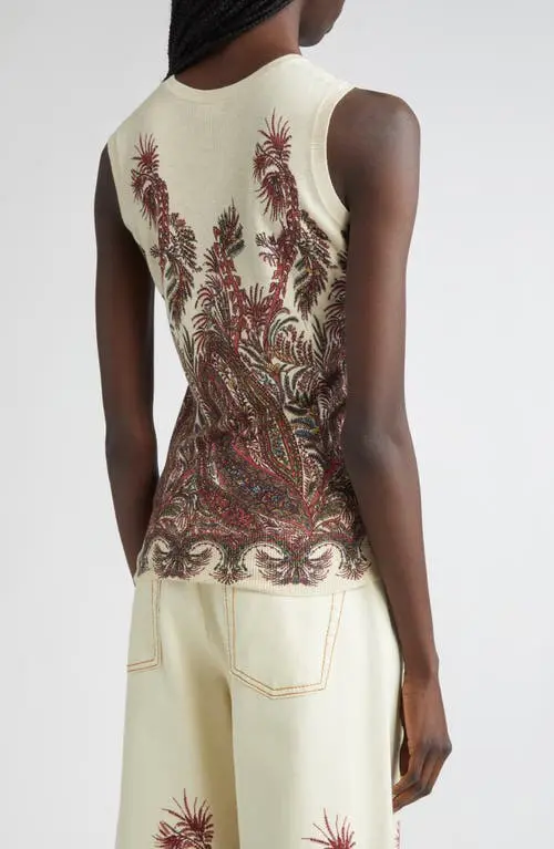 Etro Floral Paisley Silk & Cashmere Shell