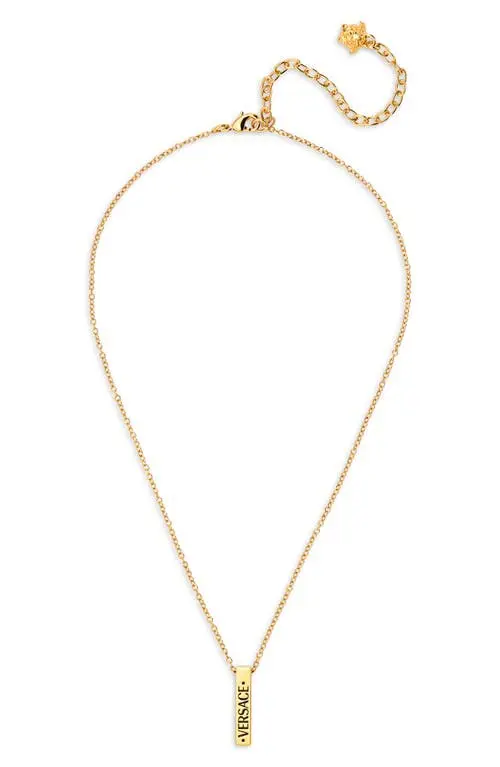 Versace Logo Bar Pendant Necklace - Versace Goldlack