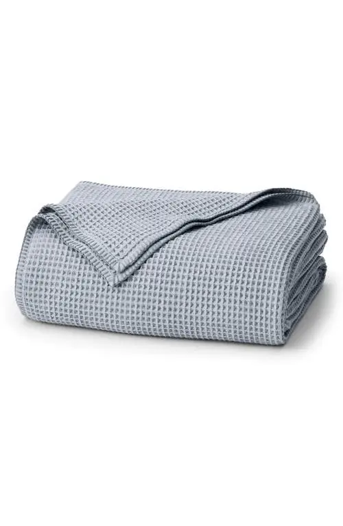 BOLL & BRANCH Organic Cotton Waffle Blanket - Hydrangea/ Bay