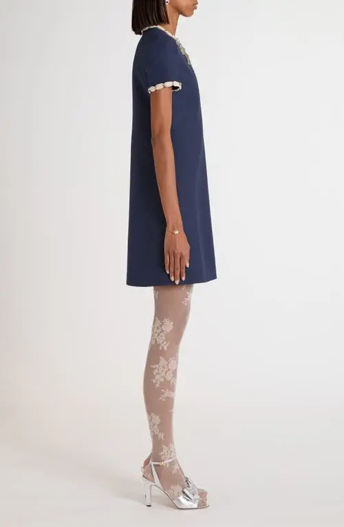 Valentino Garavani Crystal Embellished Bow Shift Dress
