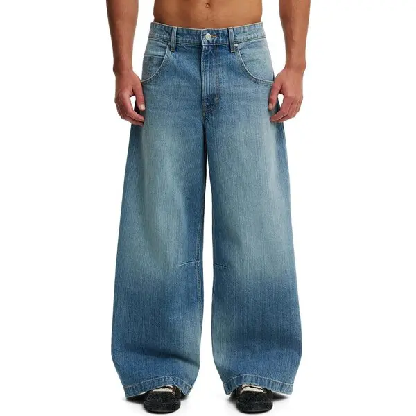 COTTON ON Y2k Super Wide Leg Jeans - Drive Blue