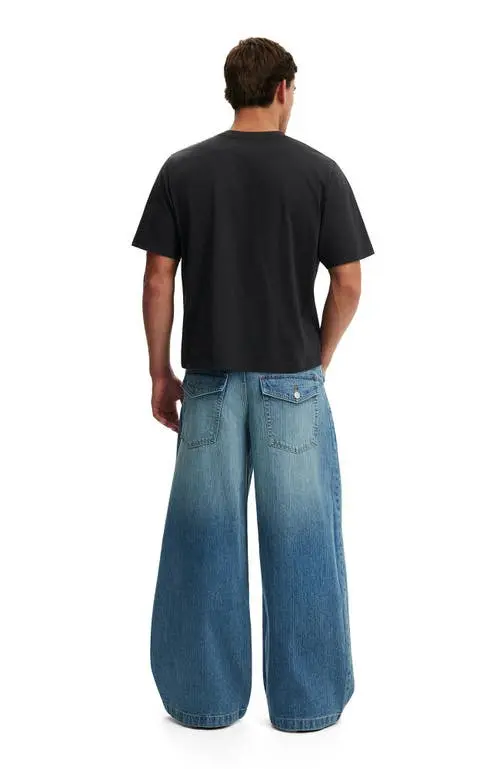 COTTON ON Y2k Super Wide Leg Jeans - Drive Blue