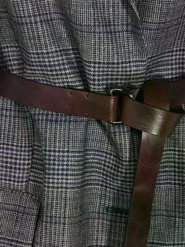 Brunello Cucinelli Belted Check Pattern Blazer