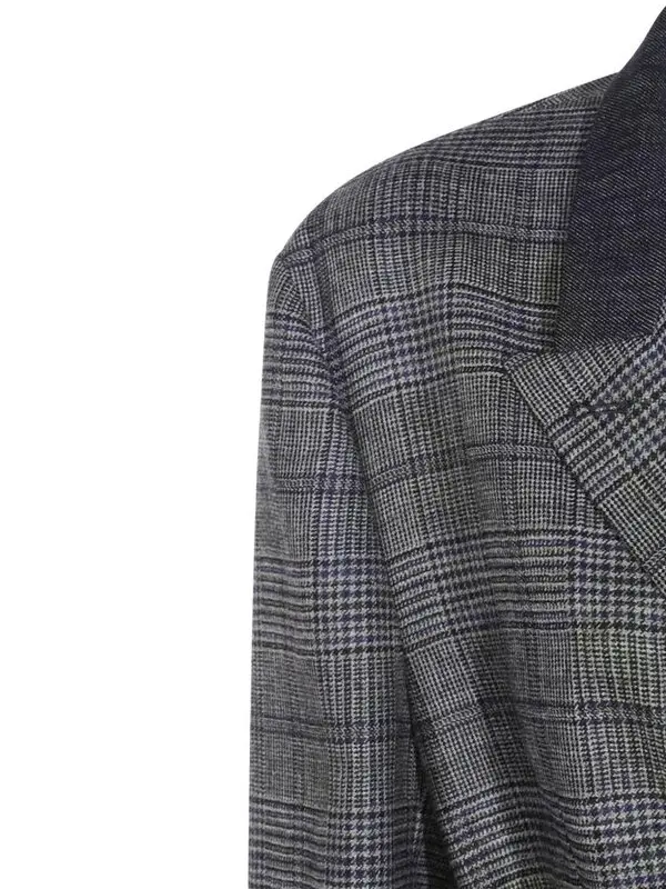 Brunello Cucinelli Belted Check Pattern Blazer