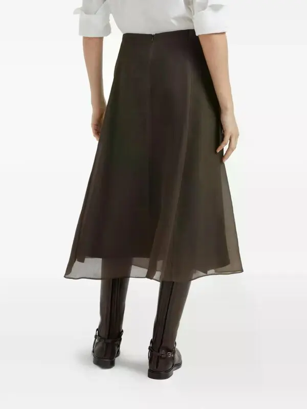 Brunello Cucinelli Silk Midi Skirt