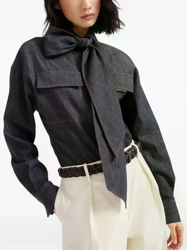 Brunello Cucinelli Pussy-bow Shirt
