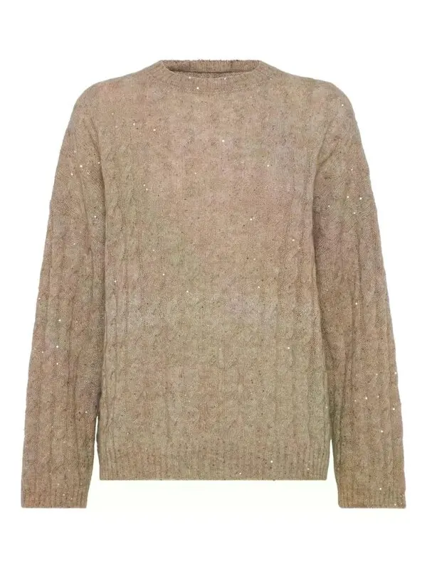 Brunello Cucinelli Cable-knit Jumper With Sequin Embellishment