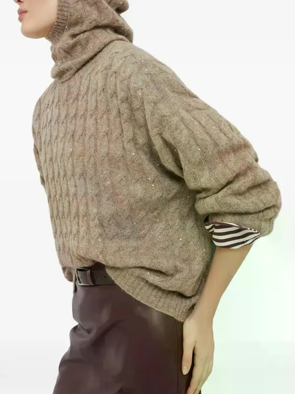 Brunello Cucinelli Cable-knit Jumper With Sequin Embellishment