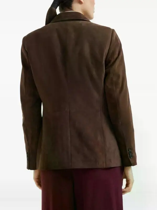 Brunello Cucinelli Peak Lapel Suede Blazer