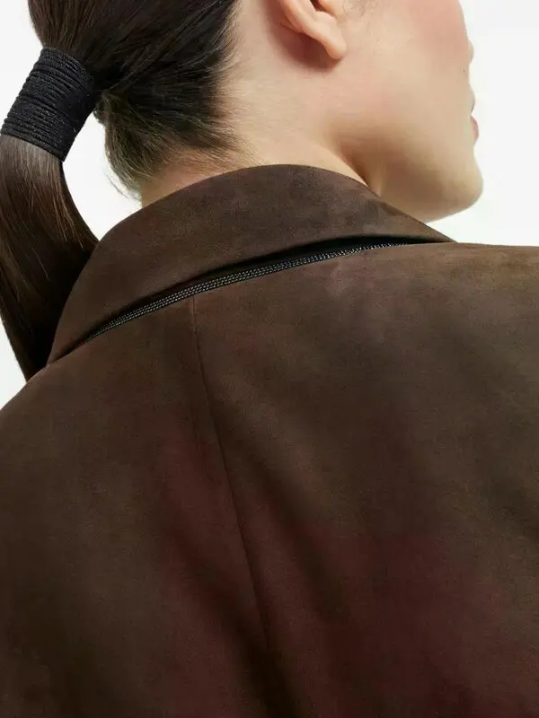 Brunello Cucinelli Peak Lapel Suede Blazer