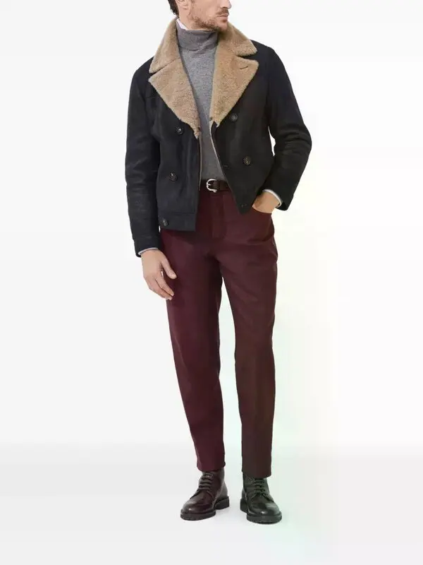 Brunello Cucinelli Logo-embroidered Trousers - Red