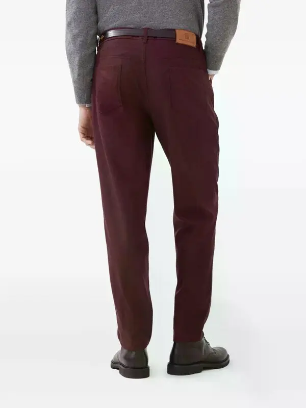 Brunello Cucinelli Logo-embroidered Trousers - Red