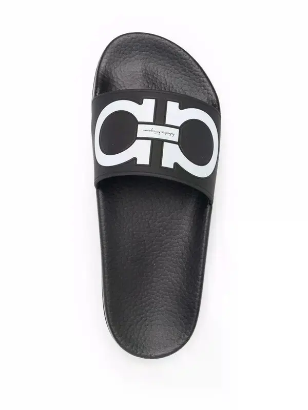FERRAGAMO Gancini-print Open-toe Slides