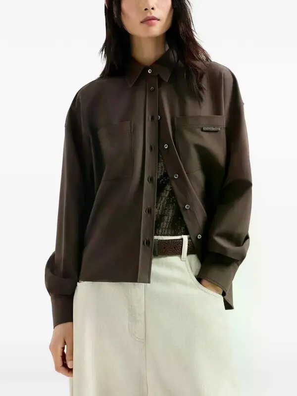 Brunello Cucinelli Monili-detail Shirt - Brown