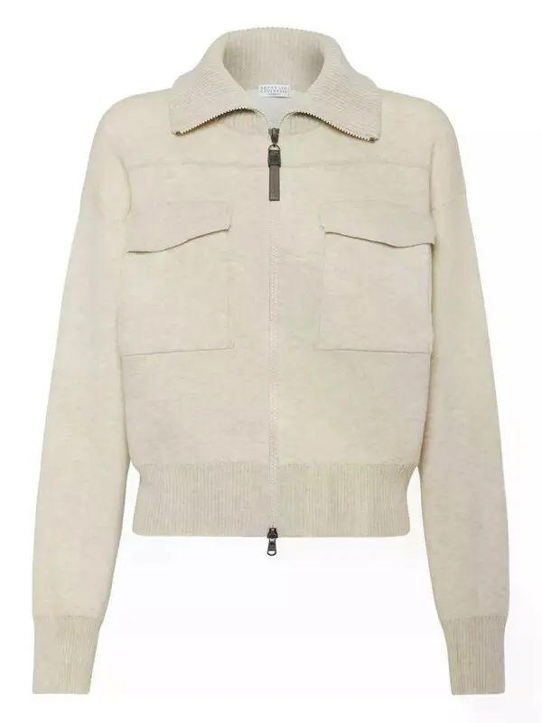 Brunello Cucinelli Double-knit Cardigan - Neutrals