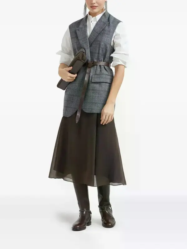 Brunello Cucinelli Silk Midi Skirt
