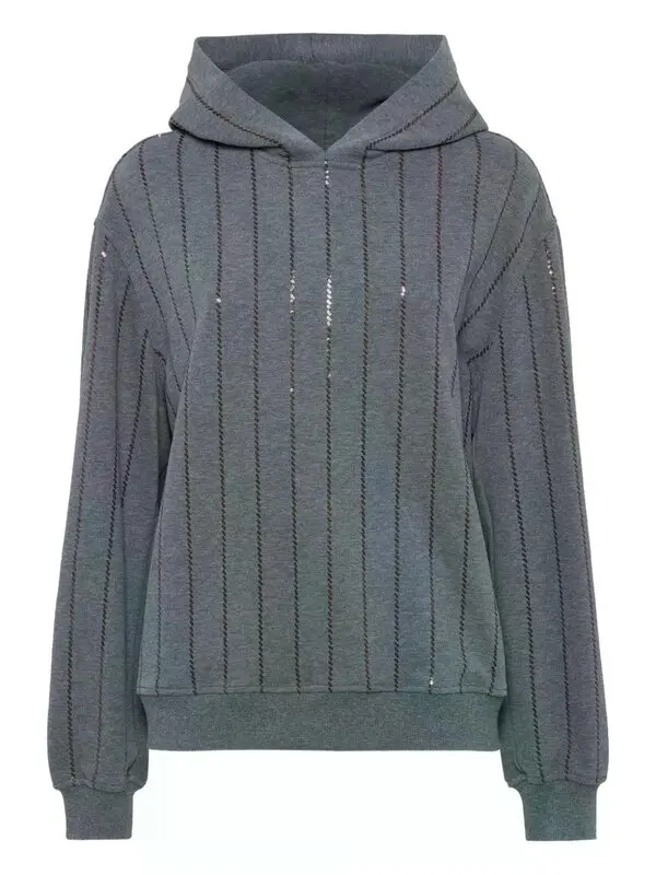Brunello Cucinelli Sequin-embellished Hoodie - Grey