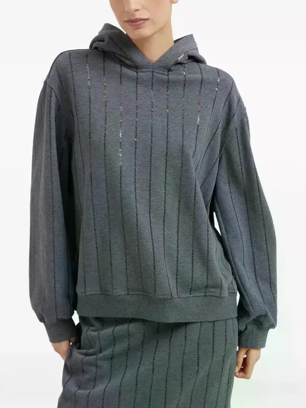 Brunello Cucinelli Sequin-embellished Hoodie - Grey