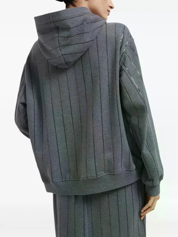 Brunello Cucinelli Sequin-embellished Hoodie - Grey