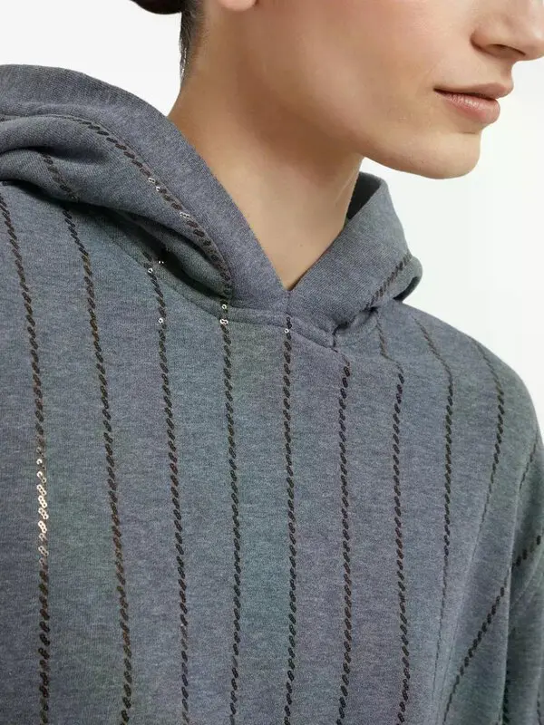 Brunello Cucinelli Sequin-embellished Hoodie - Grey