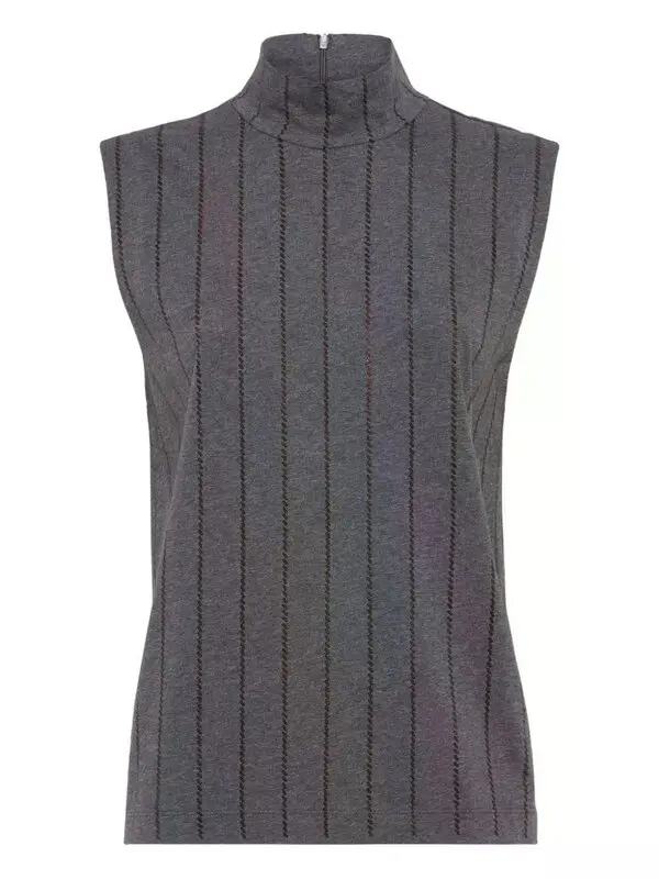 Brunello Cucinelli Sequin-embellished Top - Grey