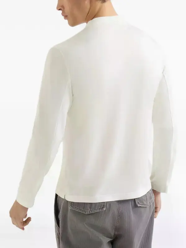 Brunello Cucinelli Cotton Jersey Long Sleeve Mock Neck T-shirt