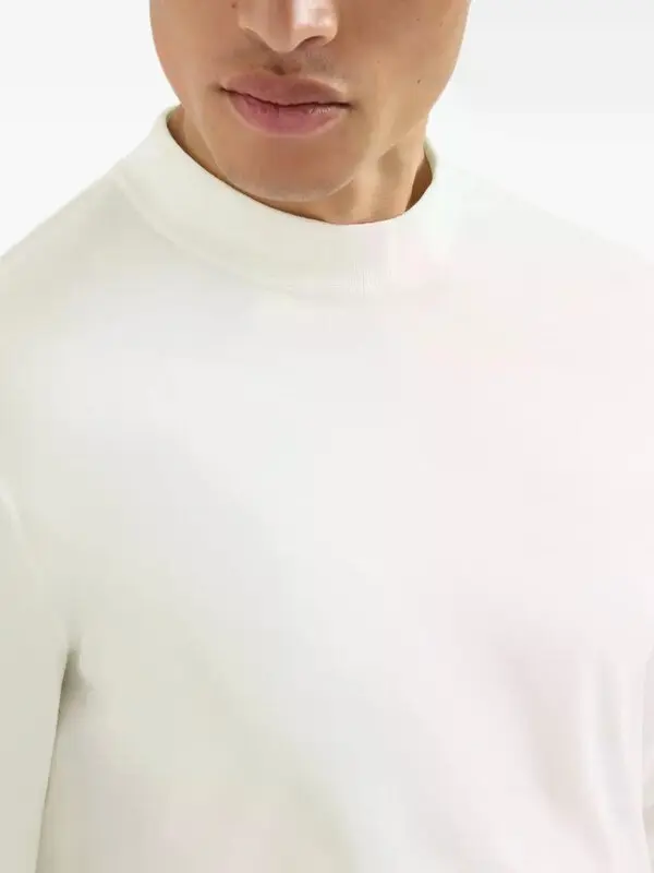 Brunello Cucinelli Cotton Jersey Long Sleeve Mock Neck T-shirt