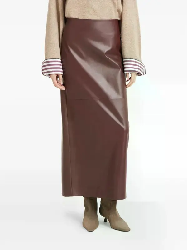 Brunello Cucinelli Leather Maxi Skirt