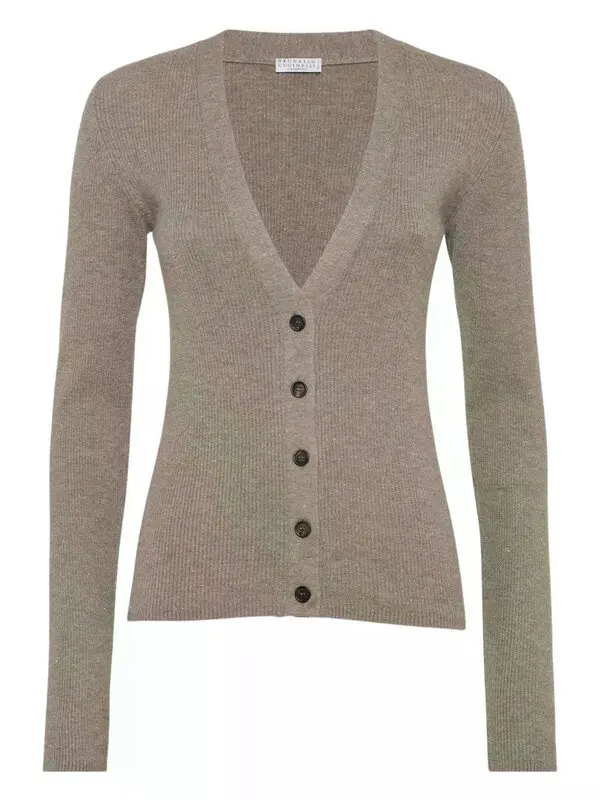 Brunello Cucinelli V-neck Cardigan - Brown