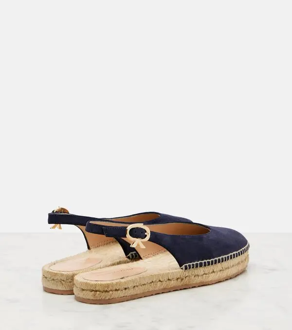 GIANVITO ROSSI Paz Suede Slingback Espadrilles - Blue