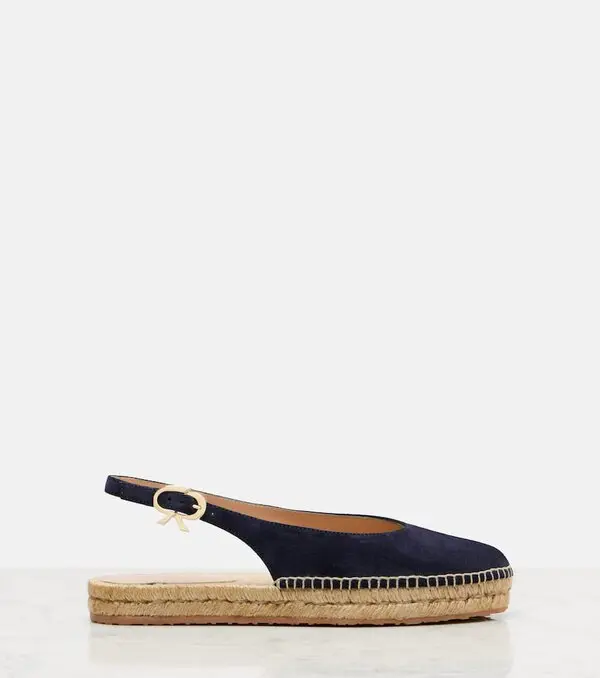 GIANVITO ROSSI Paz Suede Slingback Espadrilles - Blue