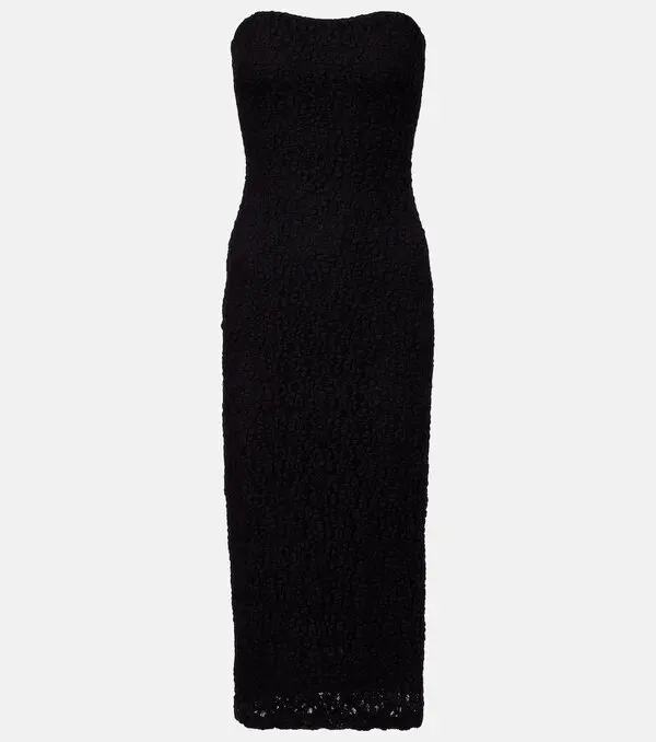 Max Mara Elegante Luciana Strapless Midi Dress - Black