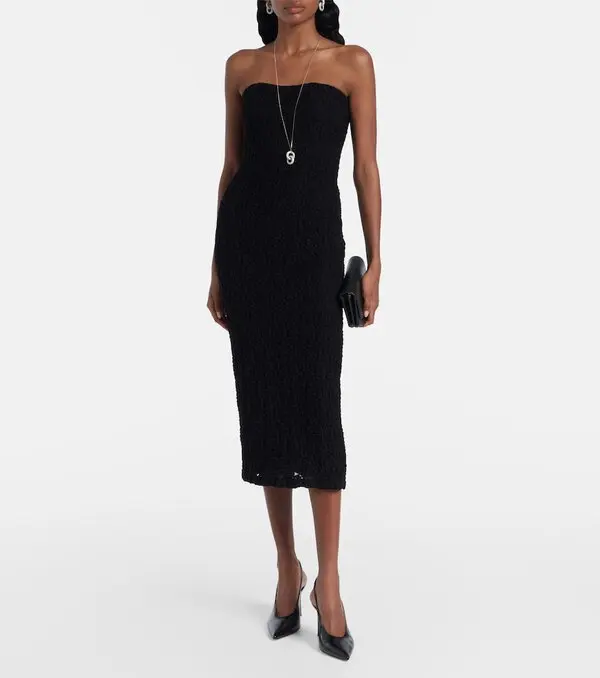 Max Mara Elegante Luciana Strapless Midi Dress