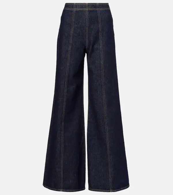 Ulla Johnson Bianca High-rise Wide-leg Jeans - Blue