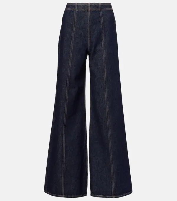 Ulla Johnson Bianca High-rise Wide-leg Jeans - Blue