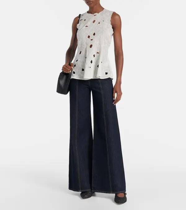 Ulla Johnson Bianca High-rise Wide-leg Jeans - Blue