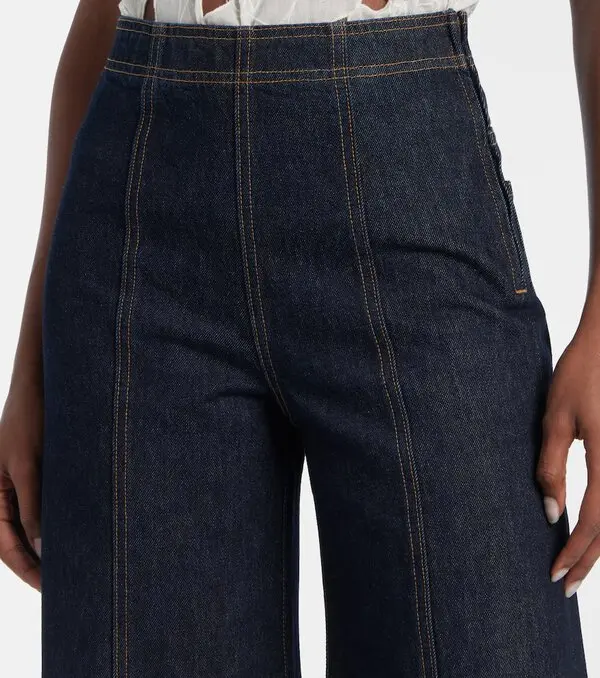 Ulla Johnson Bianca High-rise Wide-leg Jeans - Blue