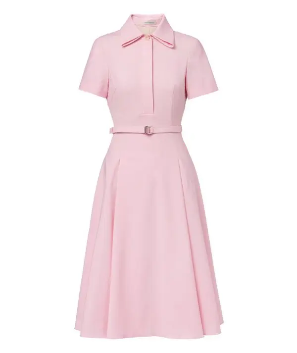 EMILIA WICKSTEAD Iwona Belted Shirt Dress - Pink