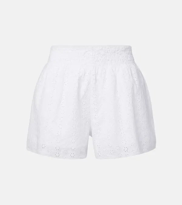 Velvet By Graham & Spencer Iris Eyelet Cotton Shorts - White