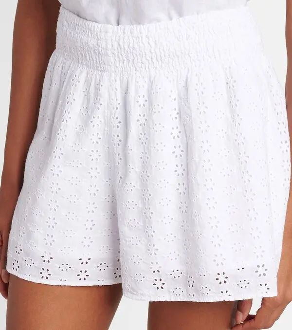 Velvet By Graham & Spencer Iris Eyelet Cotton Shorts - White